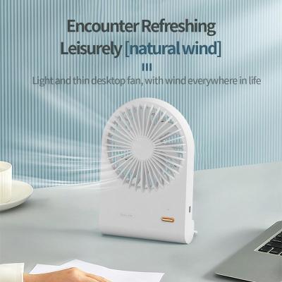 China Stylish Portable Foldable Small Quiet Desk Fan C Type Rechargeable Fan Custom Logo for sale