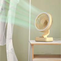 China Quiet Cooling 3 Speed Portable Desk Fan With LED Light Home Or Office Use for sale