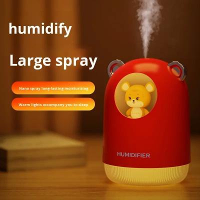 China OEM Portable Ultrasonic Air Humidifier 300ml Capacity USB Powered With RGB Night Light for sale
