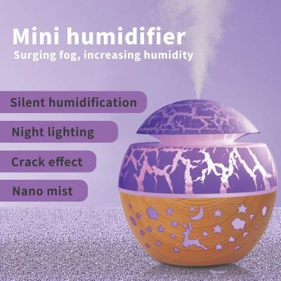 China USB Mini Wood Grain Ultrasonic Humidifier Air Purifier With RGB LED Lighting for sale