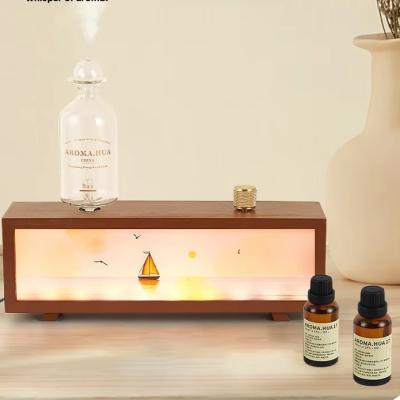 China Ultra Quiet Wood Aromatherapy Diffuser Household Aroma Diffuser Machine With Night Light for sale