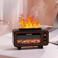 China Fireplace Flame Aroma Diffuser Humidifier 3D LED Flame Household Air Freshener Wood Grain Anhydrous Essential Oil for sale