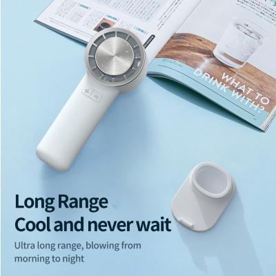 China Custom logo Cooling Fan Turbo Cooling Handheld Mini Fan Portable Personal Mini Handheld Fan with Base Support for sale