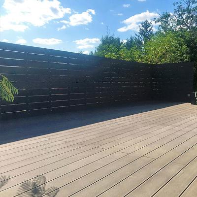 China Wood WPC Fencing Panels Waterproof Composite Slatted Fence Panels for sale