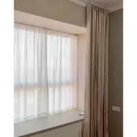 China Silent Corrugated Folding Smart Home Aluminium Motorised Curtain Track WifiTuya Motor for Bedroom for sale