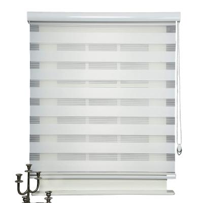 China Double Pane Sheer Zebra Vision Blinds Polyester Metallic Material For Office for sale