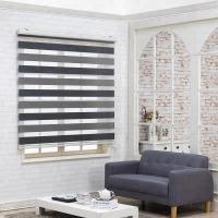 China Double Sheer Intelligent Window Blinds Motorized Zebra Style For Office for sale