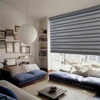 China Double Sheer Intelligent Window Blinds Motorized Zebra Style For Office for sale