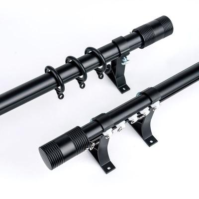 China Aluminium Double Living Room Bay  Black Combining Curtain Rods And Rails for sale