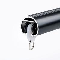 China Aluminium Double Living Room Bay  Black Combining Curtain Rods And Rails for sale