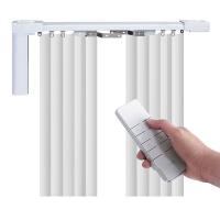 China Wholesale Manufacturer Silent Design Ripple Fold Wifi Tuya Motor Smart Home  Aluminium Electric Curtain Rail Track for sale
