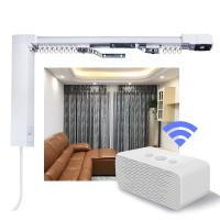 China Wholesale Manufacturer Silent Design Ripple Fold Wifi Tuya Motor Smart Home  Aluminium Electric Curtain Rail Track for sale