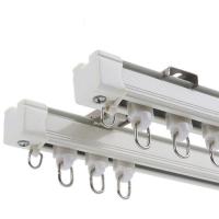 China 20 Feet Sticky Ceiling Wall Mounting No Drill Aluminium Curtain Rail Track With Adhesive Tape for sale