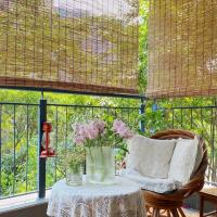 China Teahouse Office Bamboo Roll Up Sun Shades , Bamboo Roller Blinds For Balcony for sale