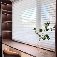 China Roller Zebra Blind Curtain White Gray Colored For Living Room for sale