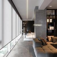 China Smart Wifi Remote Control Roller Blinds , Automatic Electric Curtain Blinds For Office for sale