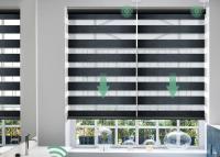 China Grey Motorized Roman Blind Curtains PVC Laminated Type For Living Room for sale