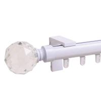 China Black White Color Crystal Finials Single Whole Set Aluminum Metal Curtain Poles,Track for sale