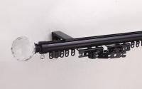 China Black White Color Crystal Finials Single Whole Set Aluminum Metal Curtain Poles,Track for sale