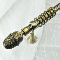 China wholesale window decoration bronze Gold Chrome copper sliver metal iron curtain rods set for sale