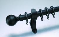 China Window Decorative Fitting Stainless Steel Pipe Curtains Metal Double Black Color Curtain Rods for sale