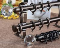 China 28mm Decorative Aluminum Poles Crystal Finials Curtains Rods Set for sale