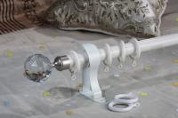 China 28mm Decorative Aluminum Poles Crystal Finials Curtains Rods Set for sale