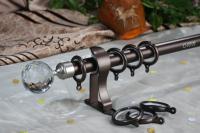 China 28mm Decorative Aluminum Poles Crystal Finials Curtains Rods Set for sale