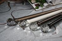 China 28mm Decorative Aluminum Poles Crystal Finials Curtains Rods Set for sale