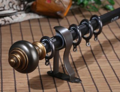 China Window Decorative Luxury Resin End Caps 28mm Hollow Aluminum Curtain Rod for sale