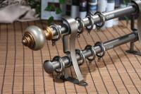 China Window Decorative Luxury Resin End Caps 28mm Hollow Aluminum Curtain Rod for sale