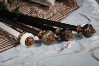 China Window Decorative Luxury Resin End Caps 28mm Hollow Aluminum Curtain Rod for sale