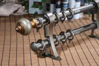 China Window Decorative Luxury Resin End Caps 28mm Hollow Aluminum Curtain Rod for sale