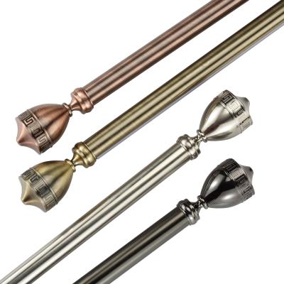 China Elegant Heavy Duty Long Curtain Rod Brackets With Round Finials for sale