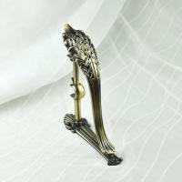 China Window Twisted Wrought Iron Curtain Pole Short Brass Double Curtain Rods for sale