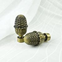 China Window Twisted Wrought Iron Curtain Pole Short Brass Double Curtain Rods for sale