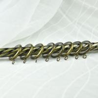 China Window Twisted Wrought Iron Curtain Pole Short Brass Double Curtain Rods for sale