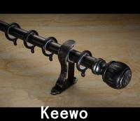China Wood Curtain Rod UK Design Livingroom Window Curtain Pole , Rod Finials, Livingroom Curtain Pole for sale