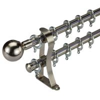 China Ready ship window decorative ball end cap metal 28mm diameter single curtain rods with curtain rod accessories for sale