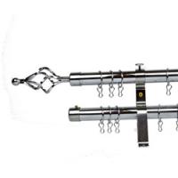 China 28mm Extendable Curtain Pipe Rod Silver Color For Home Window for sale