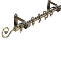 China Antique Brass Stainless Steel Extendable Curtain Rods With Curtain Accessories for sale