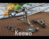 China Decoration Classical Designs Anti -Brass Gold Chrome Anti-Copper Sliver Finishing Metal Iron Curtain Rod for sale