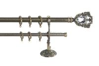 China Decoration Classical Designs Anti -Brass Gold Chrome Anti-Copper Sliver Finishing Metal Iron Curtain Rod for sale