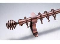 China Kenya Length 3m Leaf Antique Brass Finial Long Curtain Rods for sale