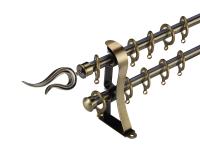 China Double Decorative SS Curtain Pipe Rod Black Color With 6 Meters Length for sale