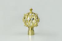 China Factory direct wholesale new design golden crystal diamond metal curtain finials curtain rod accessories for sale