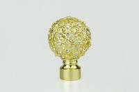 China Factory direct wholesale new design golden crystal diamond metal curtain finials curtain rod accessories for sale