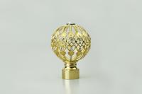 China Factory direct wholesale new design golden crystal diamond metal curtain finials curtain rod accessories for sale