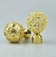China Golden Ball Cap Curtain Rods Finials Luxury Style For Restaurants Hotels for sale