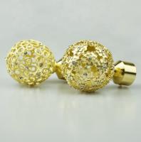 China Golden Ball Cap Curtain Rods Finials Luxury Style For Restaurants Hotels for sale